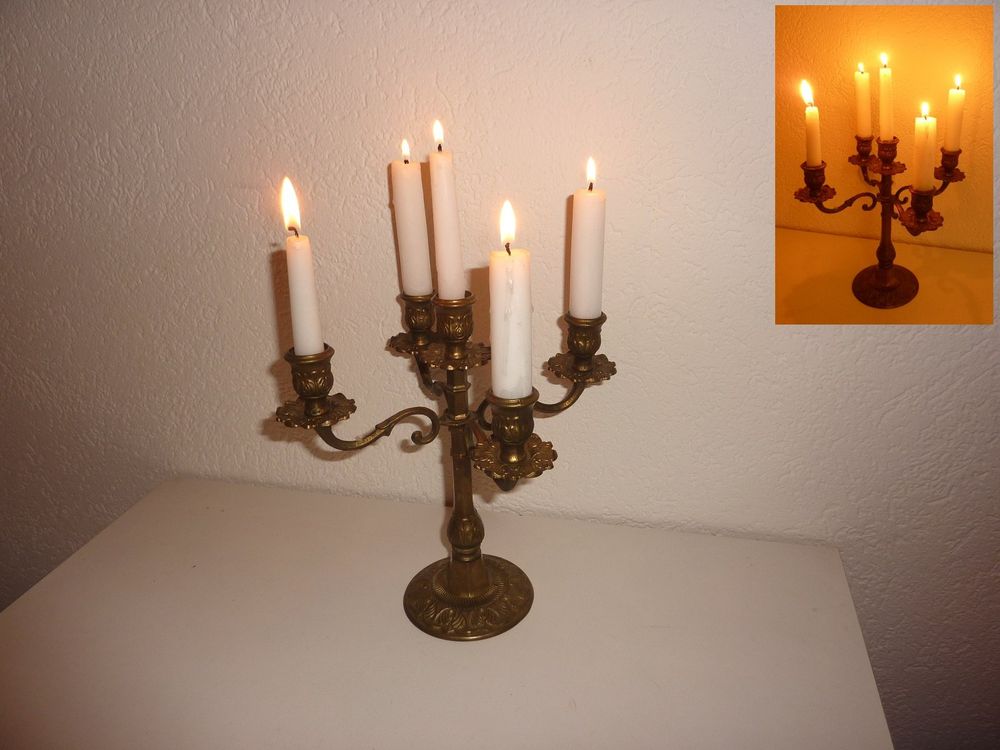 Kerzenleuchter 5 armiger Messing Kerzenständer schön verzier (Gebraucht ...