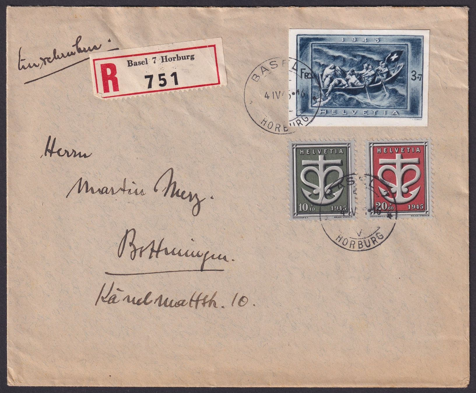 W21A Spende-Block Einzelwert auf Brief, Kat: 200.- (Defekt) in Ebikon ...