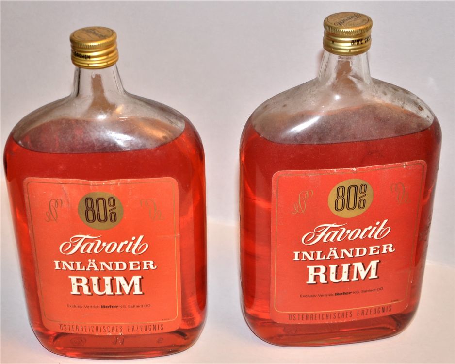 2 Fl.Favorit Inländer Rum,80%, à 1 Lt. Österreichisches Erz. (Neu ...