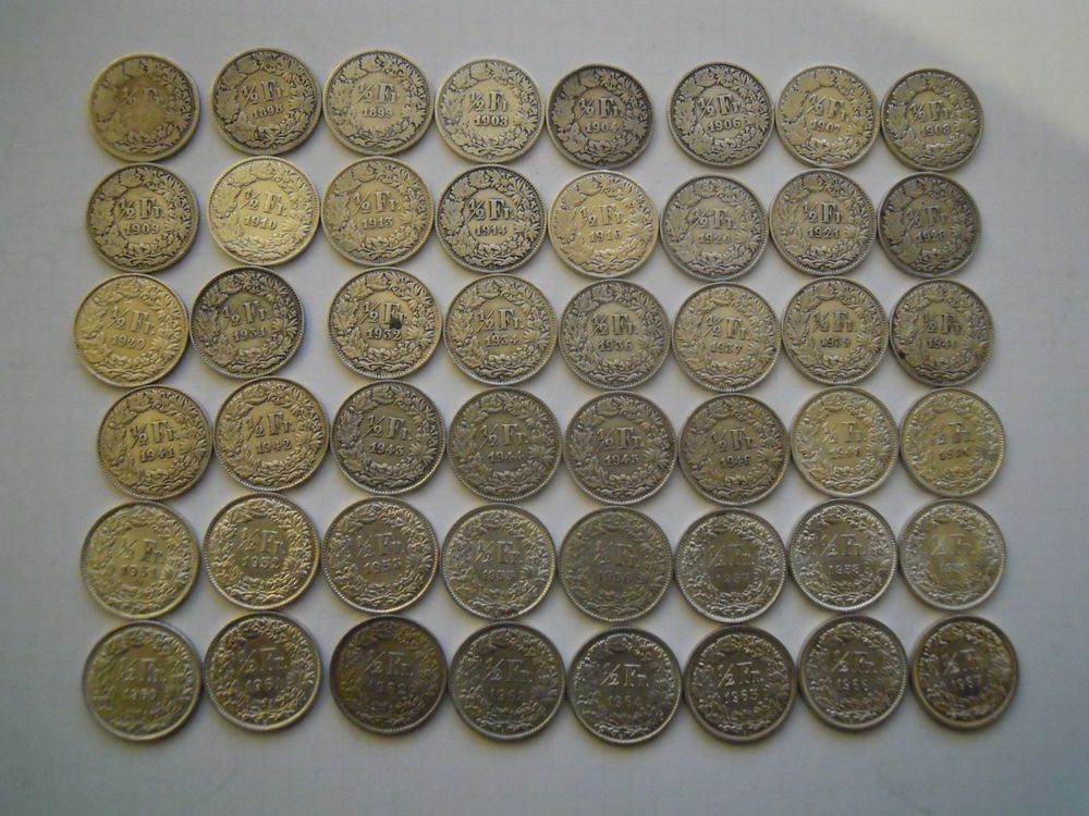 48 x 50 Rp. silber ab 1898 uralt (Gebraucht) in Kriegstetten für CHF 73.3 – mit Lieferung auf ...