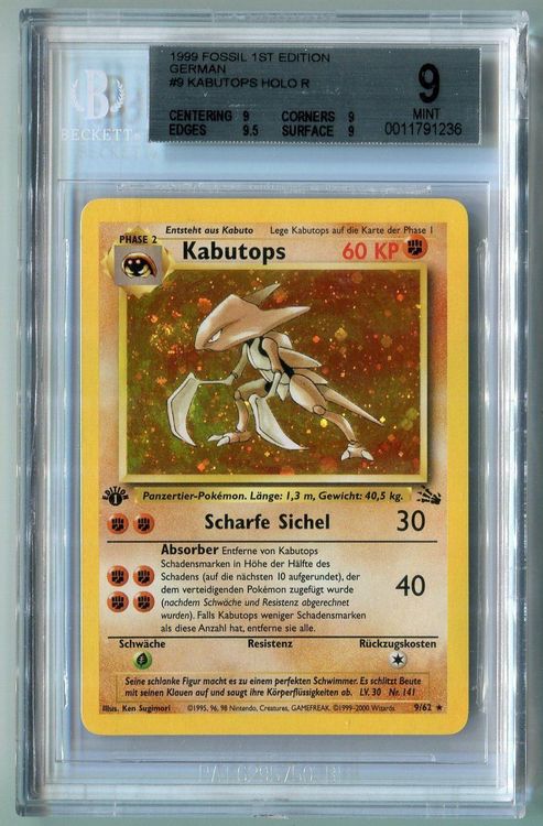 BGS 9 Kabutops Holo Fossil 1.Edition Deutsch (Neu (gemäss Beschreibung)) in Dornach für CHF 250 ...