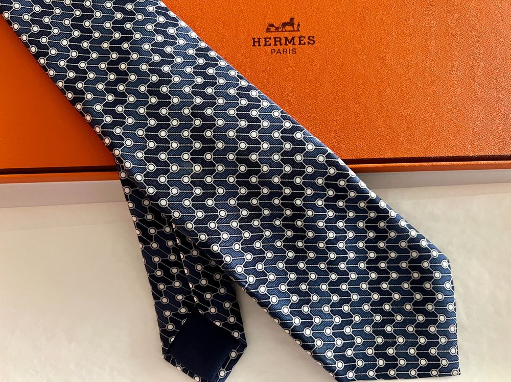 HERMES-Paris - Linked White Dots - avec box orange et ruban (Neuf (Voir ...