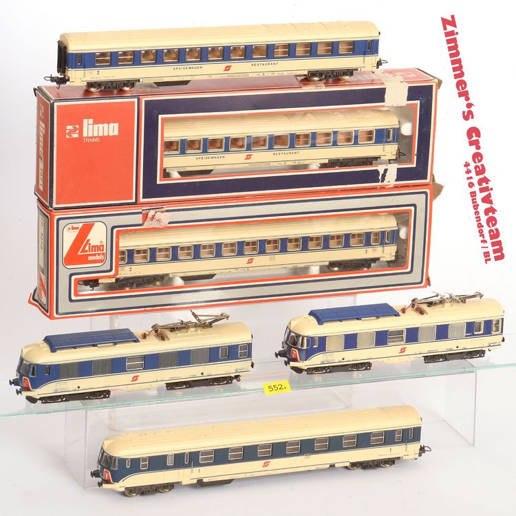 LIMA ÖBB Zug, 2 Triebwagen, Steuer- und Pers.-Wagen, H0, GS (Gebraucht ...