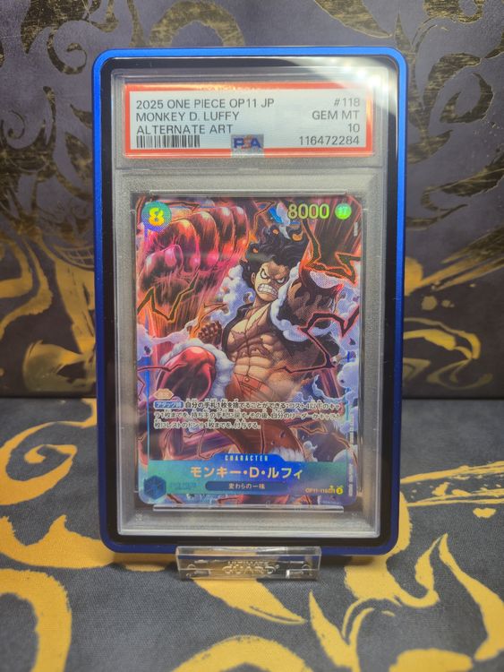 One Piece Monkey.D.Luffy (JP) OP11-118 PSA10 with case (Neu und ...