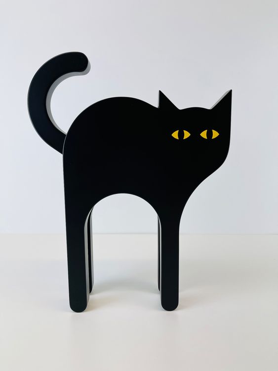 TECTA CAT Kater Karlchen schwarz mit leuchtend gelben Augen (Gebraucht ...