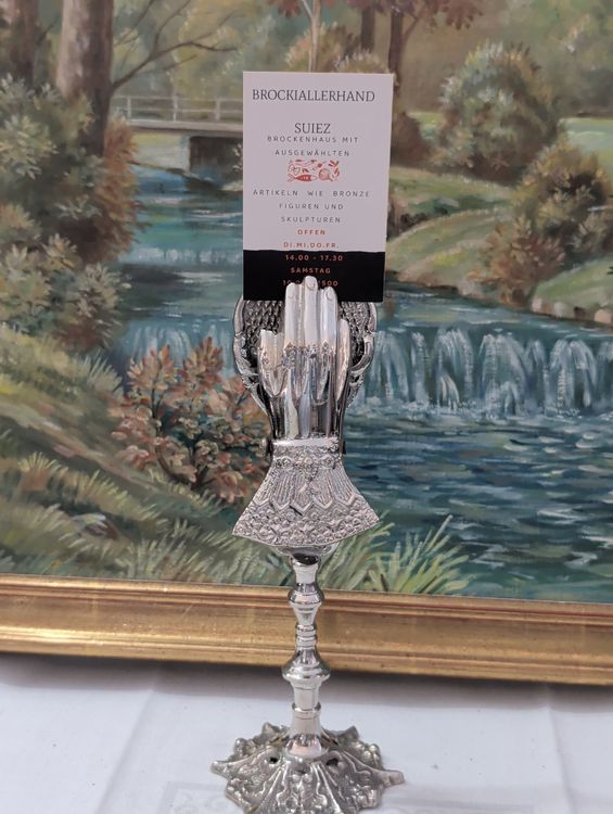 TOP KARTEN VISITENKARTEN HALTER " HAND " VERSILBERT (Gebraucht) in ...