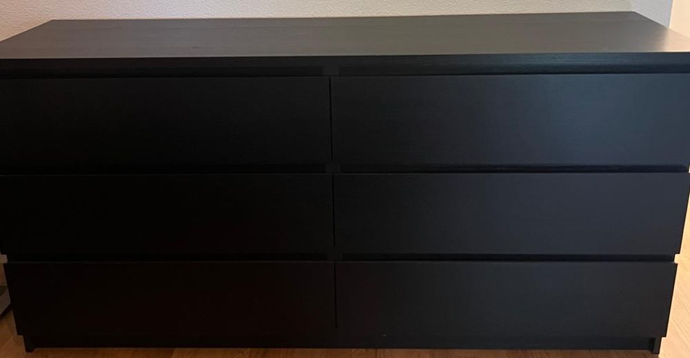 Schwarze IKEA Malm Kommode mit 6 Schubladen ab Fr. 1.- (Gebraucht) in Wiesendangen für CHF 52 ...