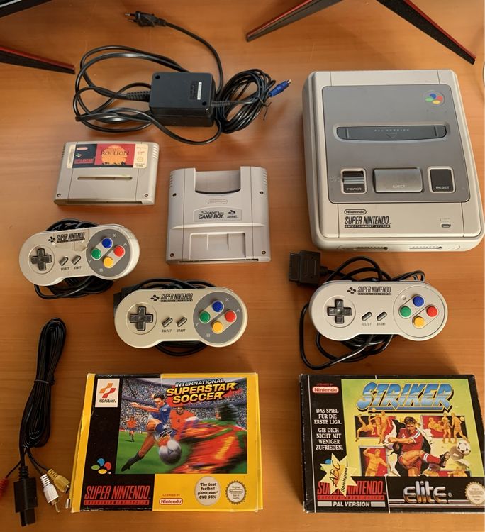 Super Nintendo SNES Konsole mit 3 Spielen und Gameboy-Player (Gebraucht ...