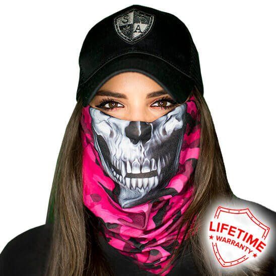 SA Co. Face Shield™ - Pink Military Camo Skull (Neu und ...