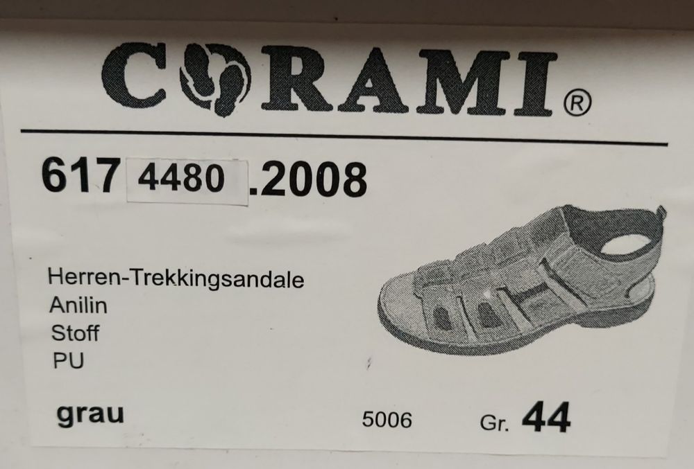 Neue Corami Trekking Sandale Gr. 44 grau (Neu und originalverpackt) in ...