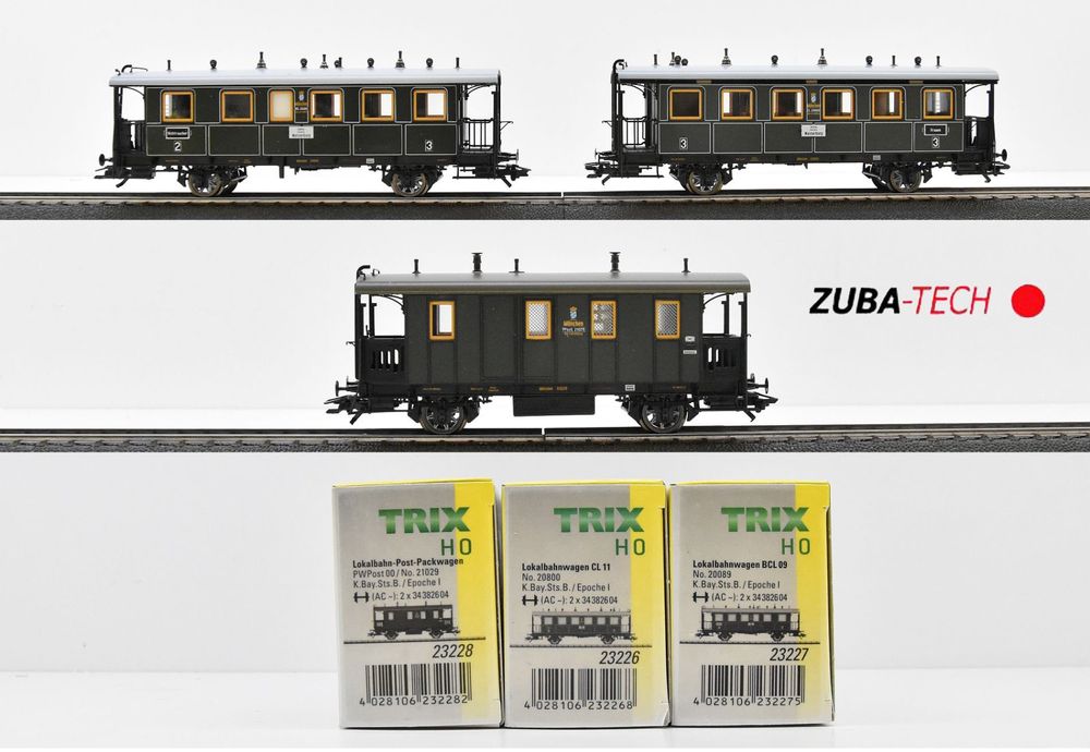 3x Trix Personenwagen K.Bay.Sts.B H0 GS mit OVP (Gebraucht) in St ...