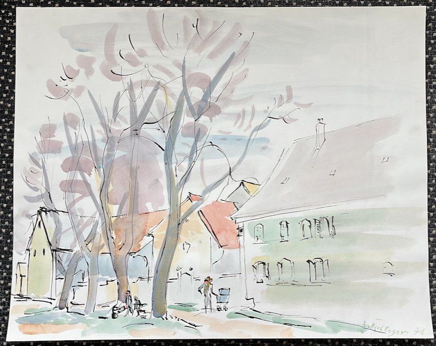 Aquarell Im Elsass, signiert Hans Wullschleger (ID b4259) (Gebraucht) in Gelterfingen für CHF 1 ...