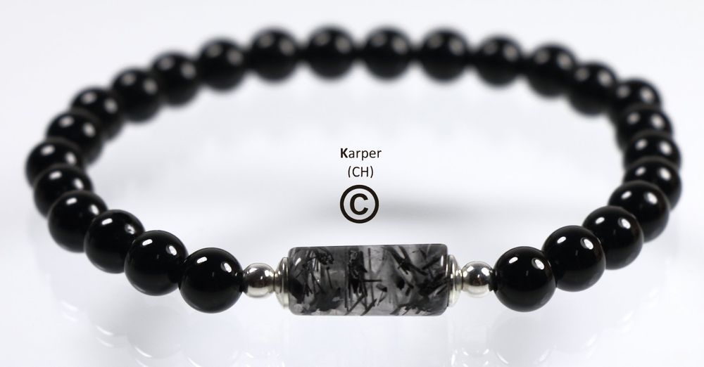 Onyx, Rutil Turmalin Quarz / tourmaline quartz, S 925 (Neu und originalverpackt) in Neuchâtel ...