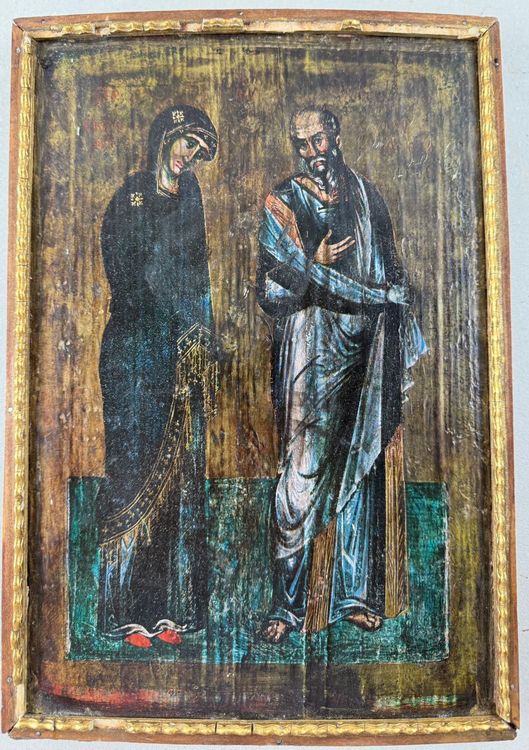 Alte Ikone Heilige Maria Und Heiliger Top Zustand Kaufen Auf Ricardo