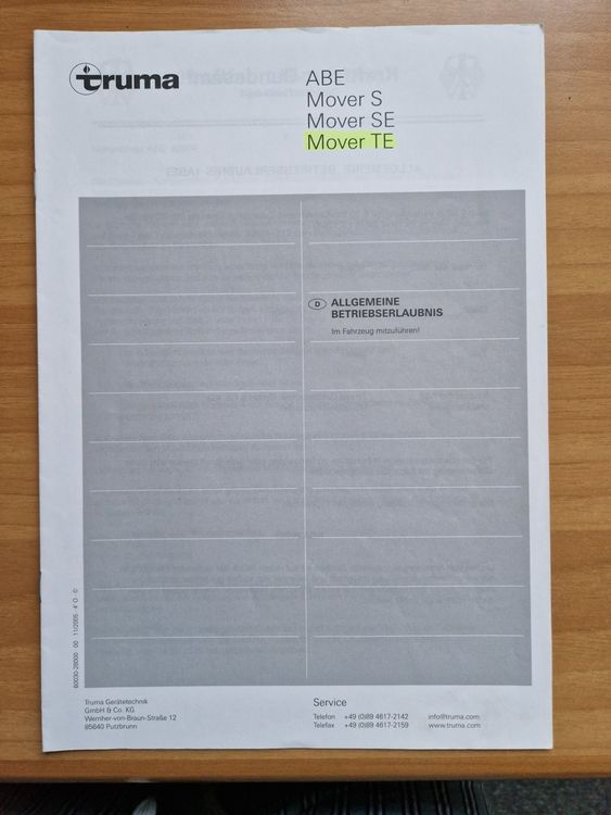 Truma Mover TE | Kaufen auf Ricardo