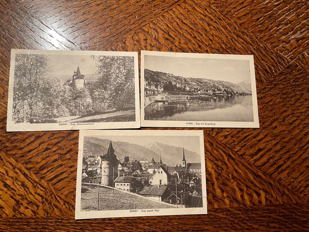 3 alte Postkarten von Zug (1931) (Gebraucht) in Jona für CHF 8 – mit ...