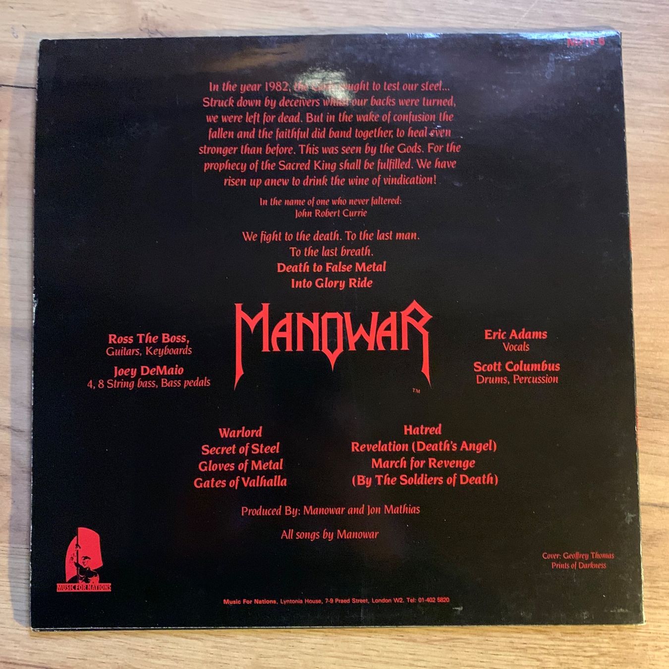 MANOWAR - INTO GLORY RIDE...OG UK 1983...VG+/VG (D'occasion) à Gals ...