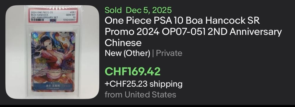 Boa Hancock 2nd Anniversary Set One Piece CS PSA 10 (Gebraucht) in St.Gallen für CHF 138 – mit ...