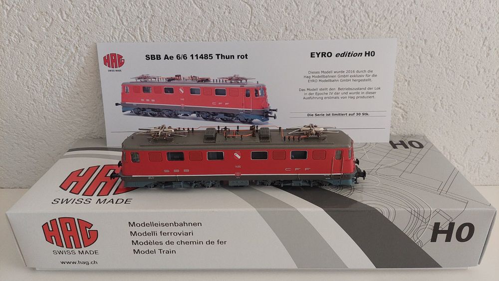 AC Dig. S-11128-31 HAG SBB E-Lok Ae 6/6 11485 "Thun" (Neu und ...