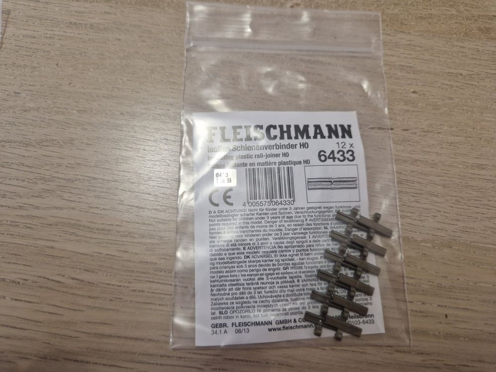Fleischmann 6433 Isolier Schienenverbinder H0 OVP NEU (Neu und ...