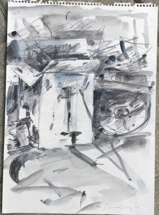 Abstrakte Mischtechnik Zeichnung Unleserlich Signiert (Gebraucht) in Root für CHF 5 – mit ...