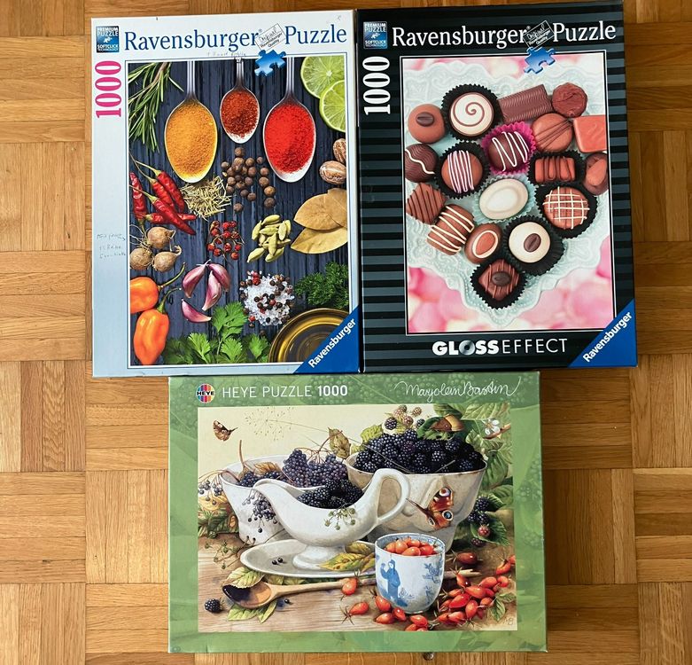 3 Puzzle 1000 Teile Ravensburger & Heye, Food | Kaufen auf Ricardo