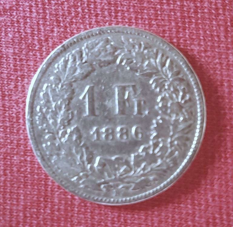 1 Franken 1886 uralte und seltene Silbermünze ab nur 1 Fr !! | Kaufen auf Ricardo