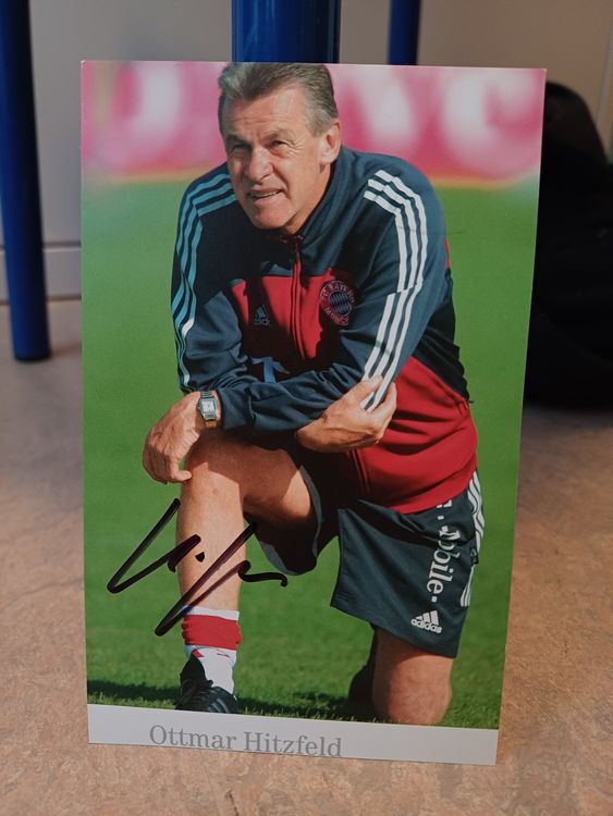 Ottmar Hitzfeld original Autogrammkarte Bayern München (Gebraucht) in ...