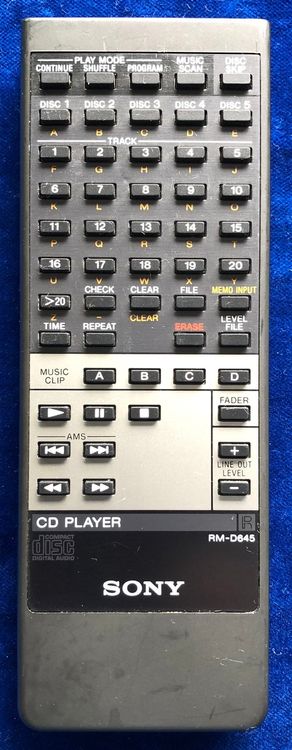 Sony Remote Control CD Player RM-D645 (Gebraucht) in orselina für CHF 2 ...