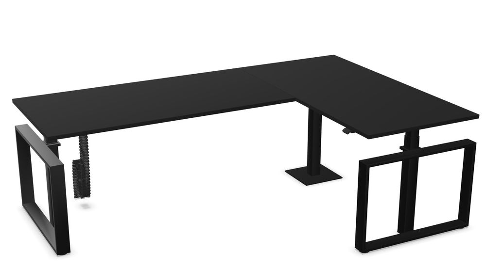 inwerk Höhenverstellbarer Eckschreibtisch Masterlift schwarz (Gebraucht ...