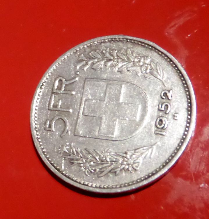 Gesuchter Rarer Alter SCHWEIZER 5Fr / 19052 SILBER Münze (Gebraucht) in ...