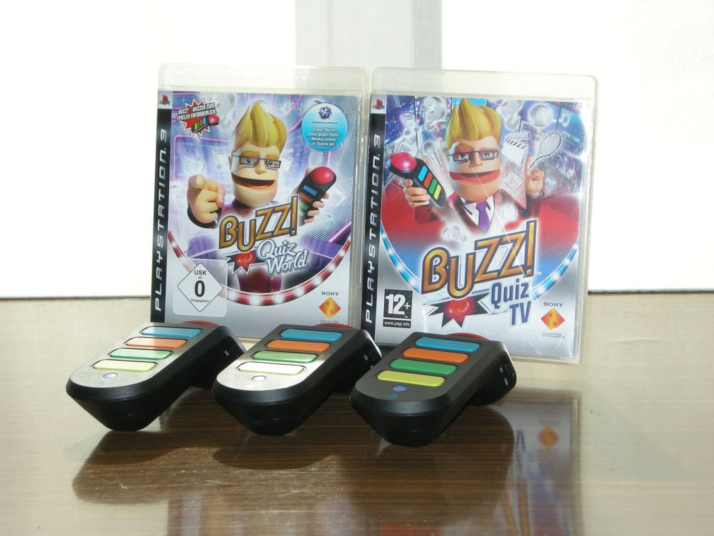 PS3 Buzz Quiz World & TV & 3 Wireless Buzzer & Usb Stick (Gebraucht) in ...