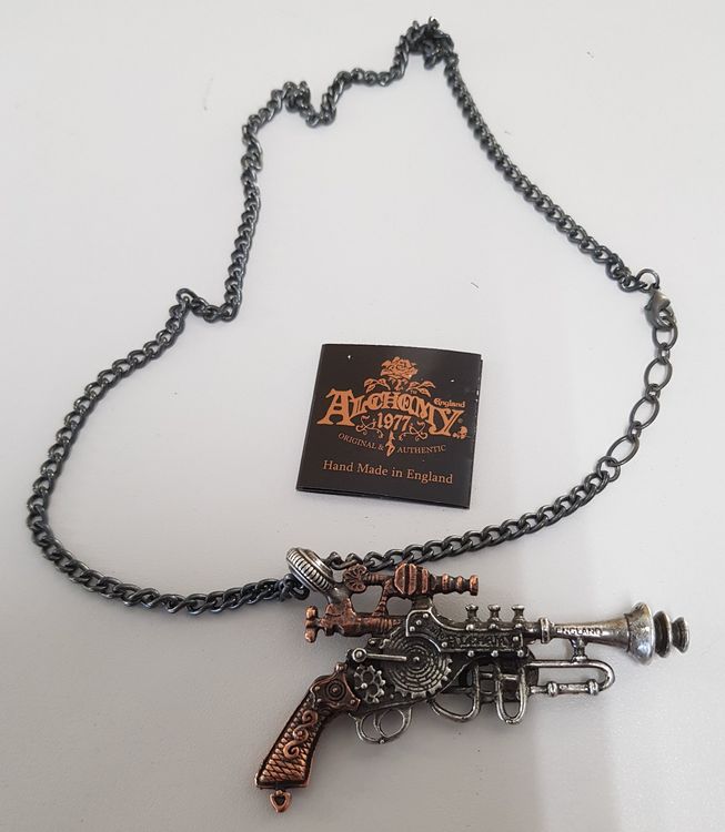 Halskette Revolver Steam Punk Alchemy P581 (Neu (gemäss Beschreibung ...