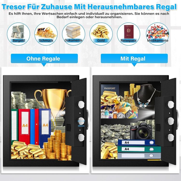 Tresor Safe Geldschrank mit Fingerabdruck Feuerfest Luxus (Neu und ...