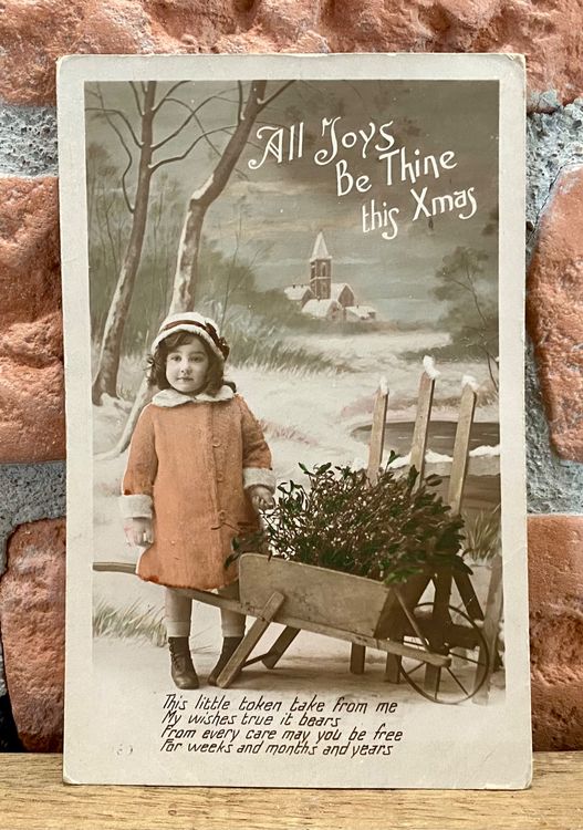 Antike Foto AK Kind - Mädchen mit Mispelkarren aus England (Gebraucht) in Root für CHF 1 – mit ...