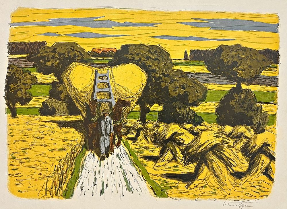 Fred STAUFFER (1892-1980) - Kornernte Signierte Farblitho! | Kaufen auf Ricardo