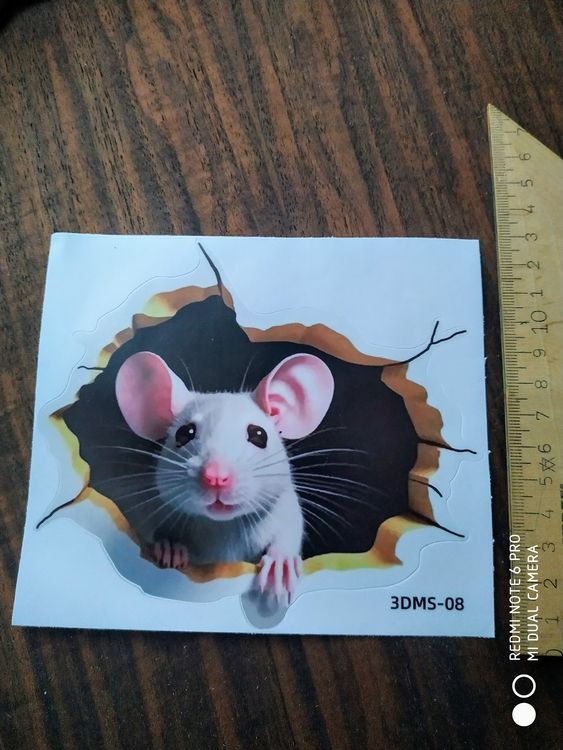 Wandsticker Aufkleber Leiste Maus 15x13cm 3D Tattoo (Neu und ...