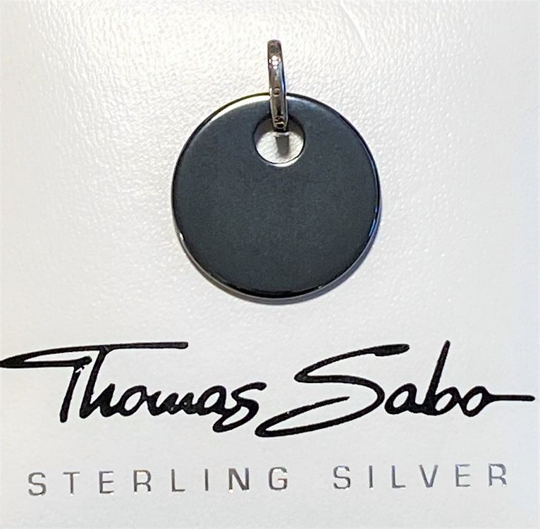 Thomas Sabo orig. Anhänger schwarz Onyx Scheibe 925 Silber (Neu (gemäss ...