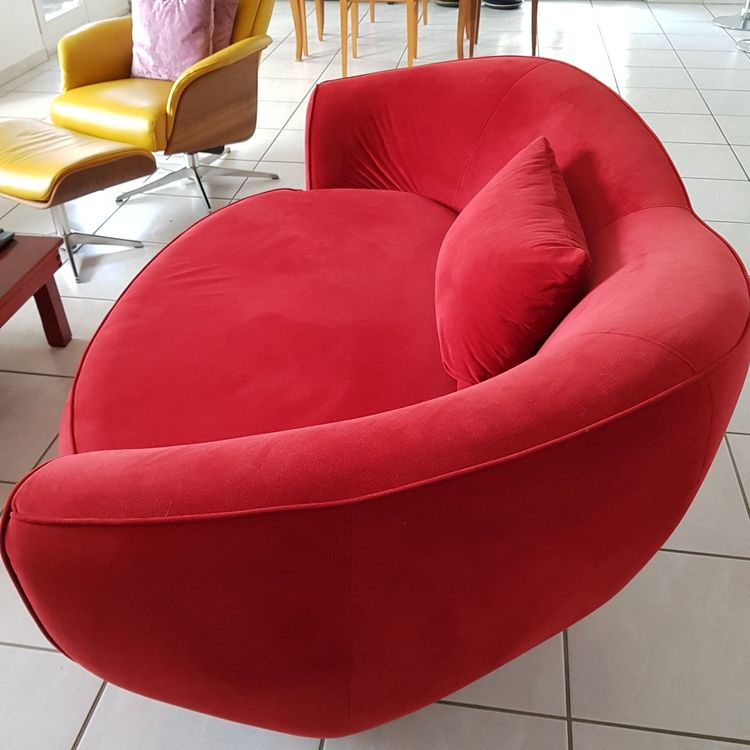 Interio Designer Sofa Samt Rot 195x90x79 | Kaufen auf Ricardo
