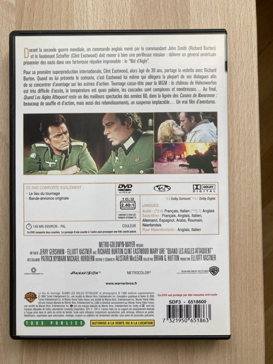 DVD Clint Eastwood - Quand les aigles attaquent (FR)49 (D'occasion) à ...