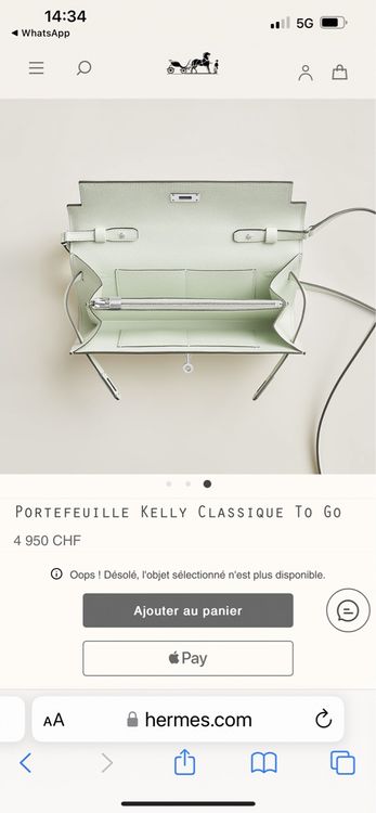 Original Hermès Kelly to go Fullset / neu (Neu und originalverpackt) in ...