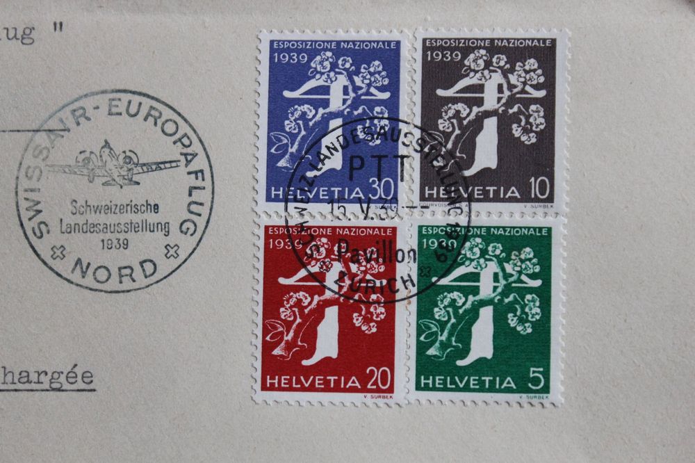 1939 LuPo Swissair-Flug Nord, schöne MiF, adr. Lenzburg (Gebraucht) in ...