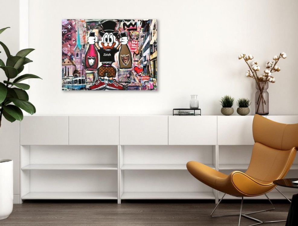Pop Art Kunst Dagobert Duck Zürich Tram Münster Champagner (Neu (gemäss ...