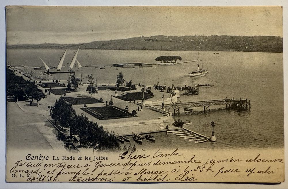 Vintage Ansichtskarte Genf, La Rade & Les Jetées, 1905 (Gebraucht) in ...