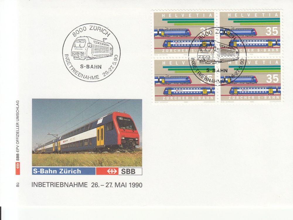 Sonderstempel S. 1397 S-Bahn Zürich 1990 (Gebraucht) in Bürglen TG für ...