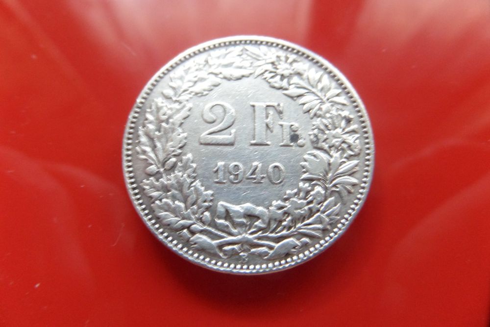 Schweizer SILBER Münze 2 Fr 1940 vorz- eine schöne Münze | Kaufen auf Ricardo