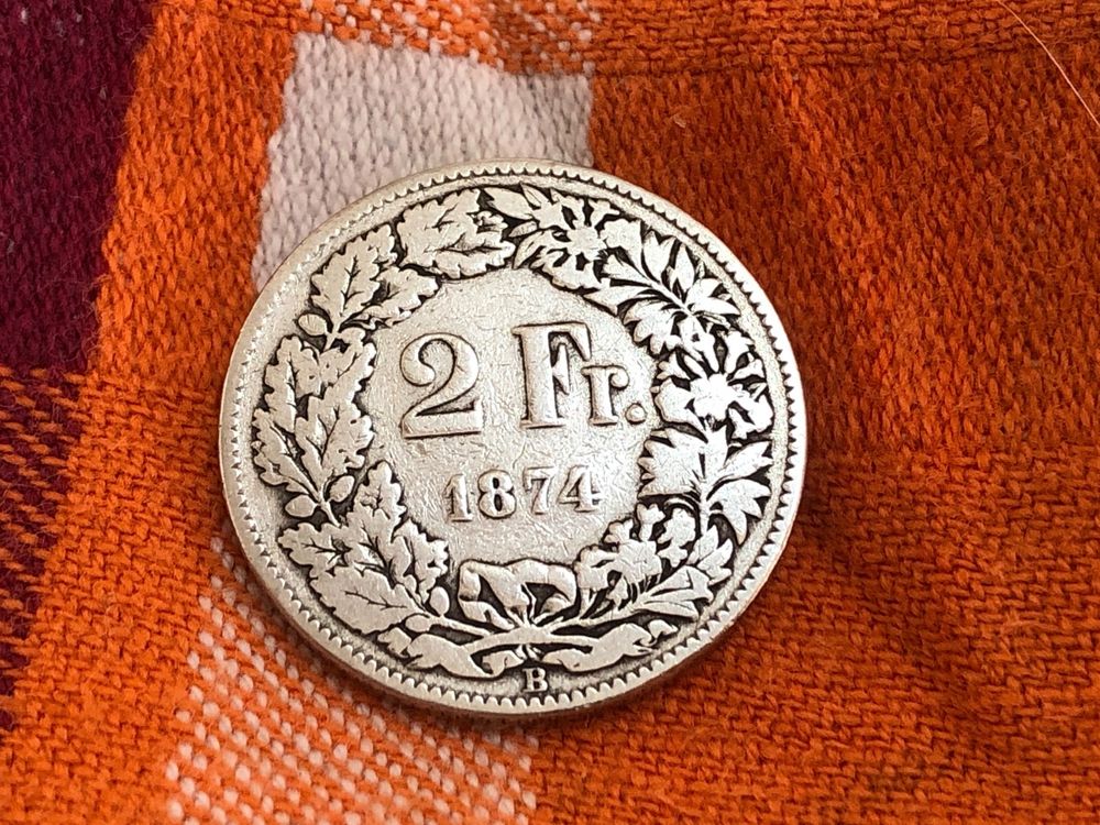 Schweiz 2 Franken 1874 Silber Rar (Gebraucht) in Flumenthal für CHF 14 – mit Lieferung auf ...