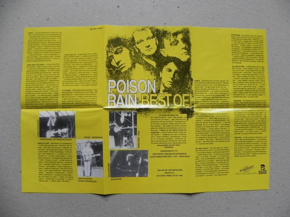 LP Schweiz Mundart Rock Band Poison Rain 1991 Best of (Gebraucht) in ...
