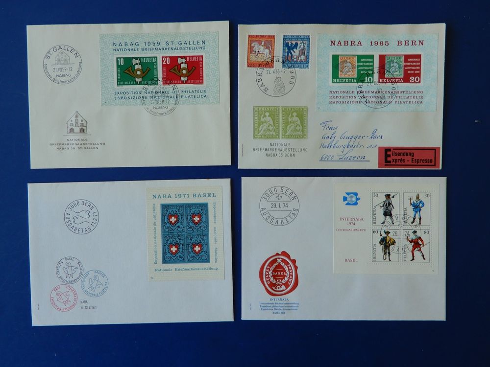 1959-74, 4 Blocks auf Brief, NABAG, NABRA,NABA,INTERNABA (Gebraucht) in ...
