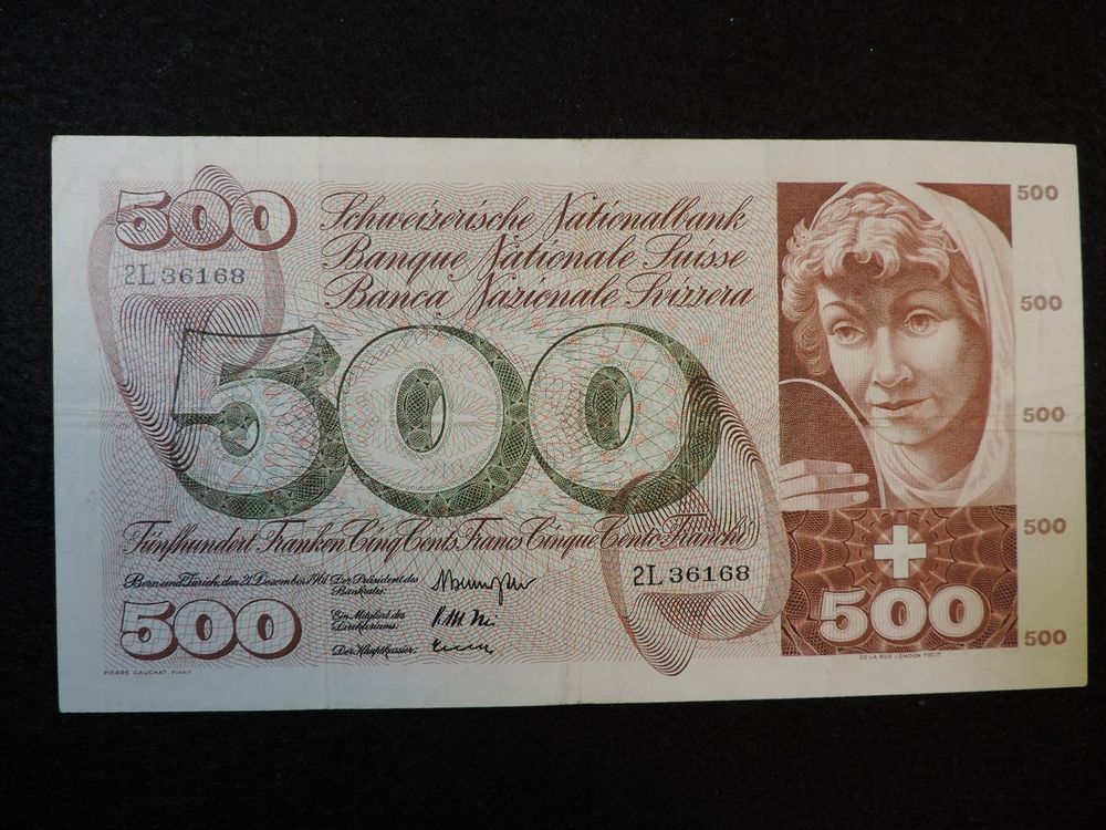 500 CHF Note vom 21.12.1961, Schweizer Nationalbank (Gebraucht) in ...